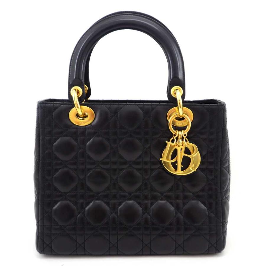 Christian Dior クリスチャンディオール レディディオール ハンドバッグ カナージュ 2way ショルダーストラップ付 ラム ...