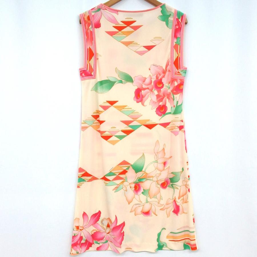 LEONARD レオナール ワンピース ノースリーブ ドレス フリンジリボン 総柄 サイズ：1 y157-1863007【Y商品 ...