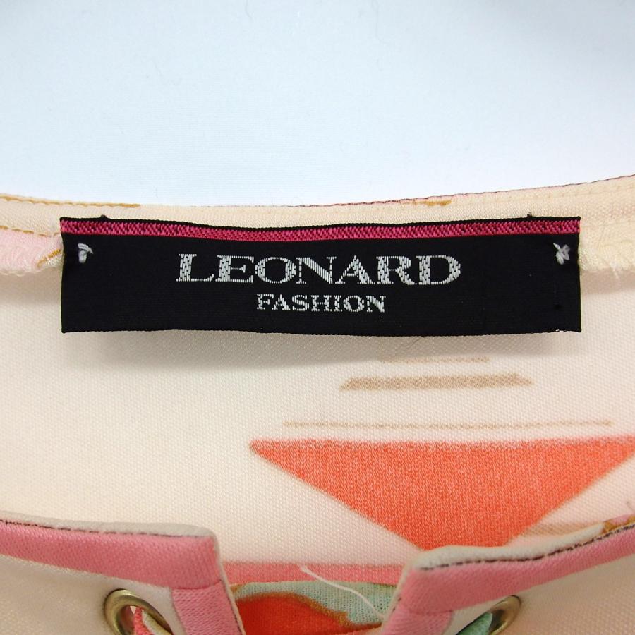 LEONARD レオナール ワンピース ノースリーブ ドレス フリンジリボン 総柄 サイズ：1 y157-1863007【Y商品 ...