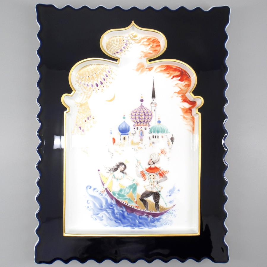 マイセン アラビアンナイト 陶板画 プラーク コバルト 約34cm マイセン アラビアンナイト 陶板画 プラーク コバルト 約34cm