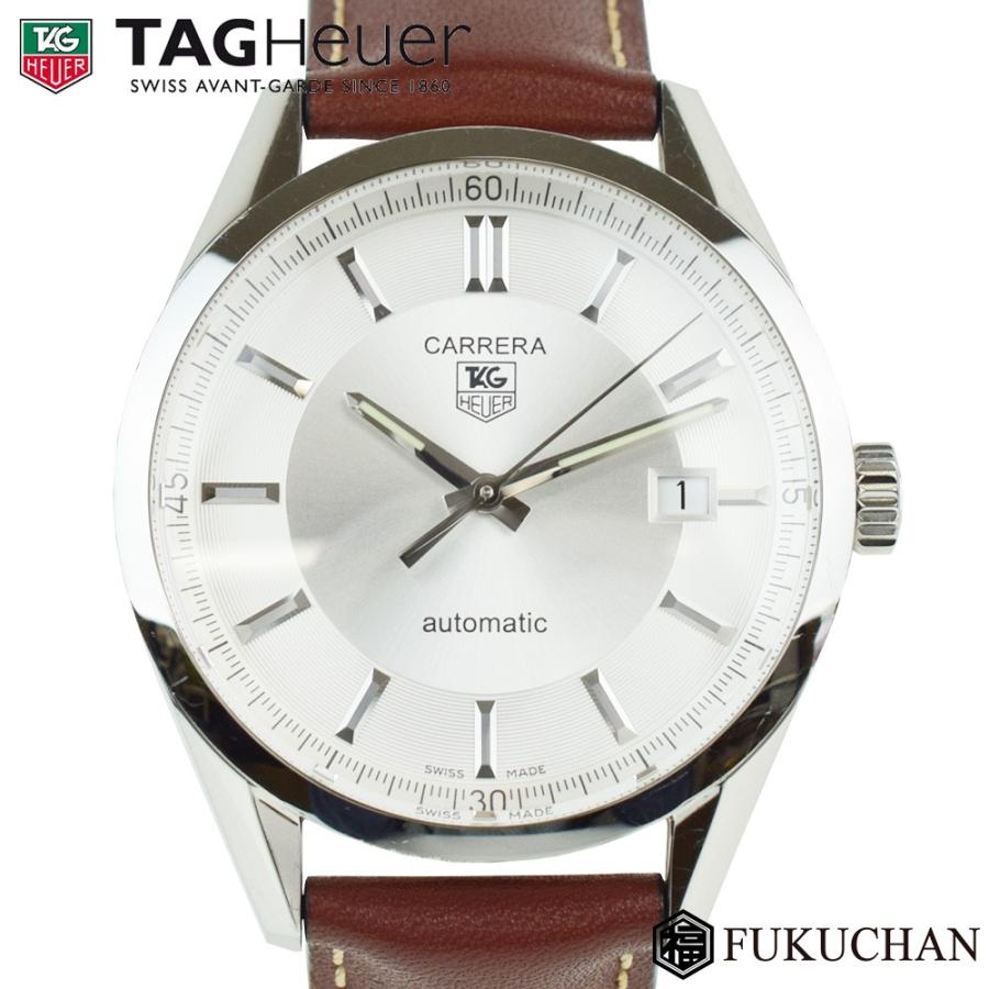 TAG HEUER/タグホイヤー CARRERA/カレラ CALIBRE 5/キャリバー5 シルバー文字盤 SS×レザーベルト/AT ...