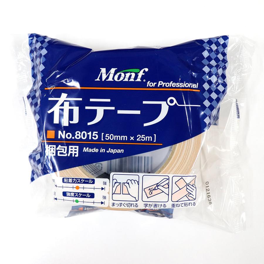 Monf monf 布テープ No．8015 布粘着テープ 50mmx25m 30巻入 : 袋の王国 - 通販 - Yahoo!ショッピング