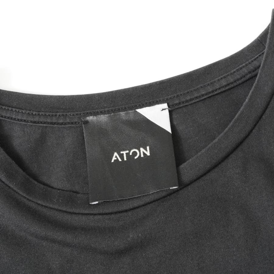 ATON エイトン ROUND HEM T-SHIRT ラウンドヘムTシャツ コットン 前後差 トップス カットソー 半袖 黒 : ブランド古着フクル - 通販 - Yahoo!ショッピング