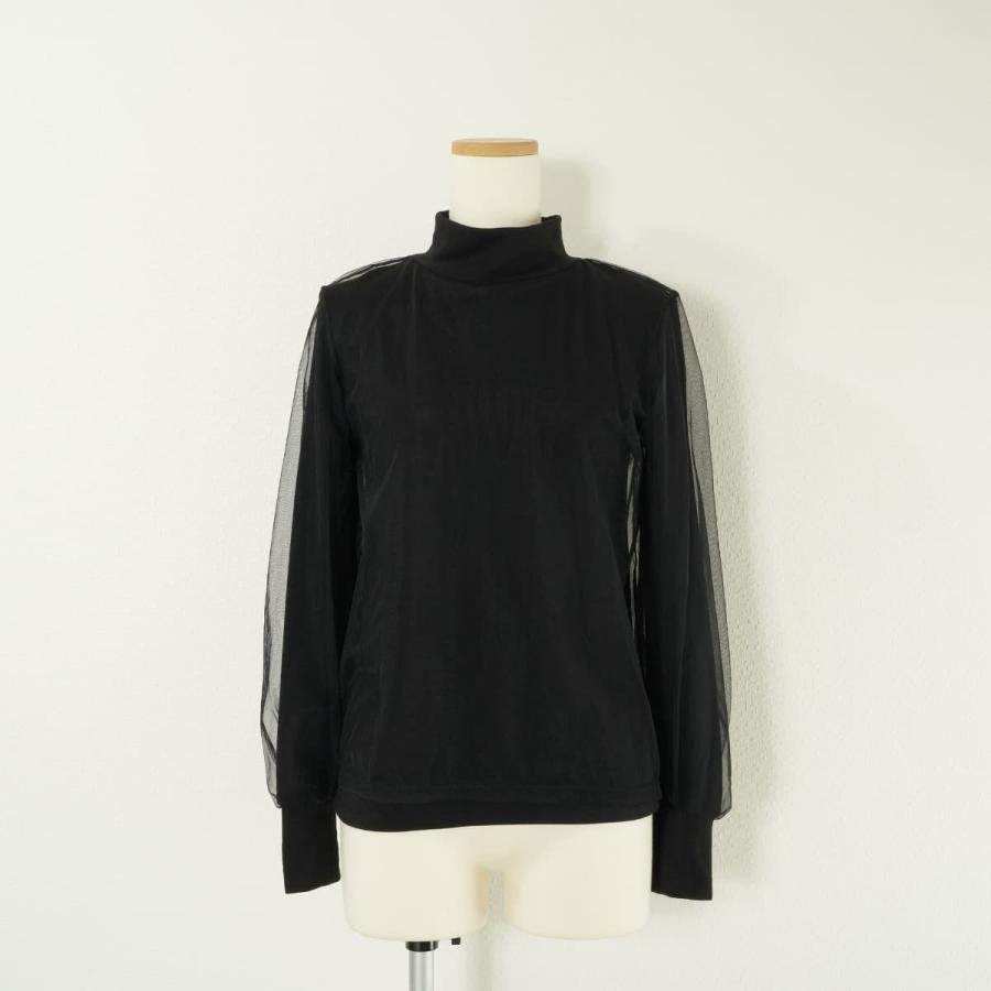 Ameri AMERI アメリ UNDRESSED HIGH NECKED TULLE TOP ハイネック チュール トップス カットソー 長袖 レイヤー 重ね着 黒 : ブランド古着フクル ...