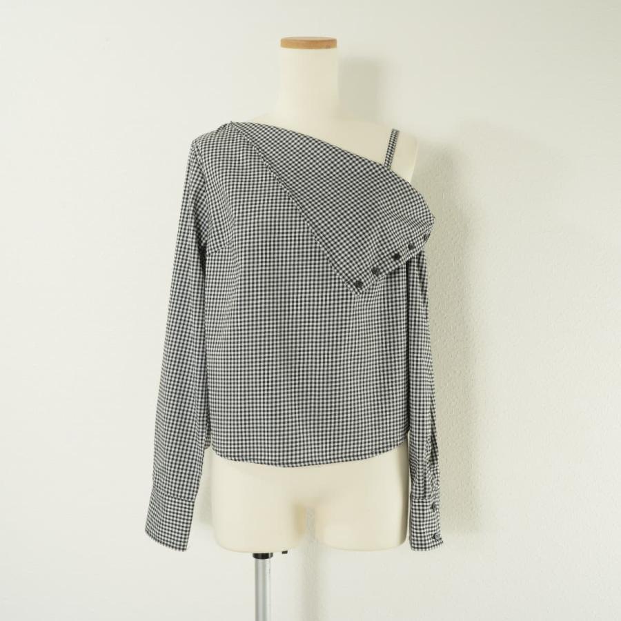 Ameri AMERI アメリ check one shoulder shirt チェック ワンショルダー シャツ ブラウス トップス 長袖 : ブランド古着フクル - 通販 - Yahoo ...