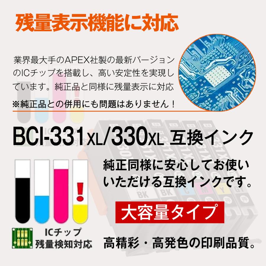 F/FUKUTAMA BCI-331XL+330XL/5MP キャノン インク 5色セット canon プリンター 互換インク bci331 330 大容量 pixus TS7630 ...