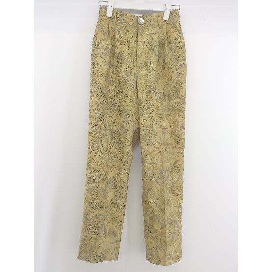 AMERI アメリ 花柄 タック パンツ サイズS イエロー ネイビー系 レディース P : フクワウチ - 通販 - Yahoo!ショッピング