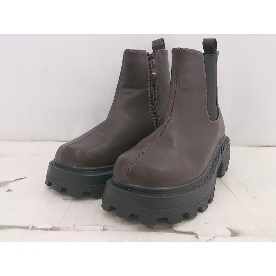 Le Lien plus 厚底 サイドジップ サイドゴア ショート トラックソール ブーツ サイズLL ブラウン系 レディース P : 1307250009746 : フクワウチ - 通販 ...