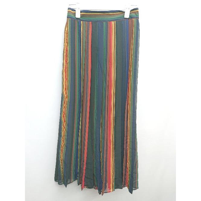 AMERI アメリ マルチストライプ バックウエストゴム 膝下丈 プリーツ スカート ネイビー マルチ レディース P :1308090001174:フクワウチ - 通販 - Yahoo!ショッピング