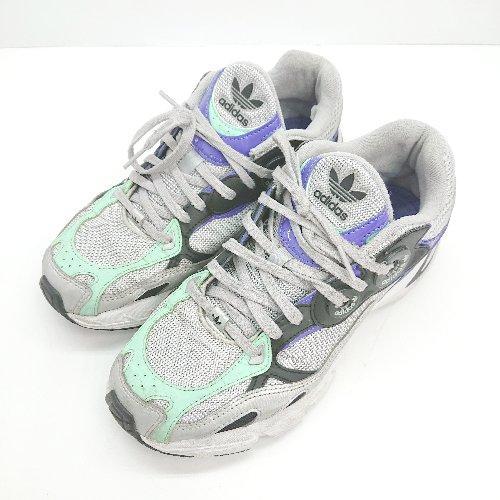 adidas アディダス オリジナルス PYV702001 メッシュ素材 ロゴ スニーカー サイズ245 グレー レディース メンズ E ...