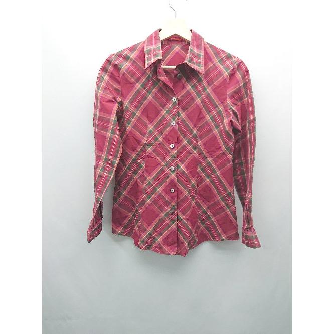 Yorkland ヨークランド フロントボタン チェック柄 カジュアル 長袖 シャツ サイズ11AR レッド レディース E : フクワウチ - 通販 - Yahoo!ショッピング