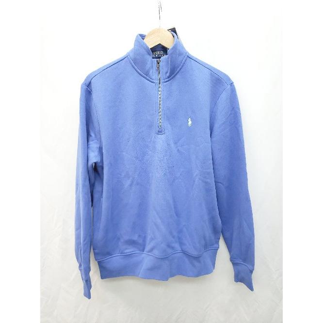 未使用 POLO RALPH LAUREN 裏起毛 ハーフジップ 長袖 プルオーバー サイズM 175/96A ブルー メンズ P ...