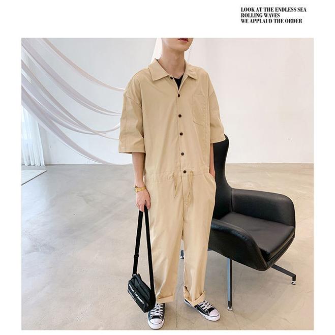 サロペット メンズ オーバーオール オールインワン つなぎ 薄手