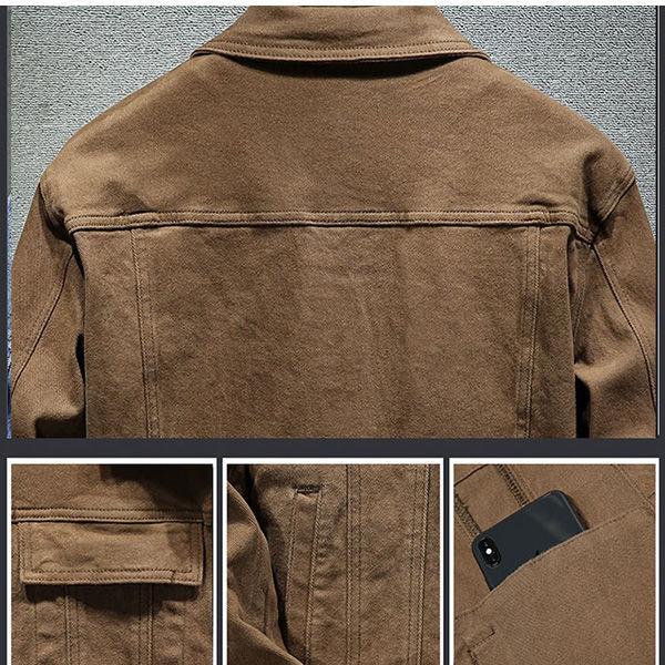 デニムジャケット メンズ ジージャン コーヒー スリム カジュアル