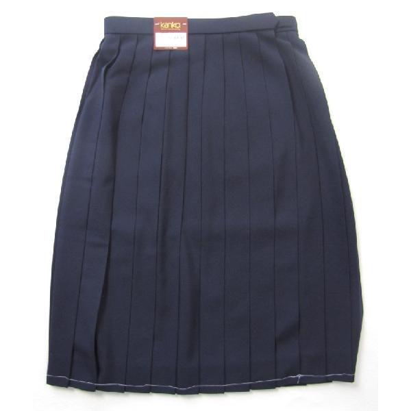カンコー女子24枚車ひだスカート 紺 KN23060 （普通寸）ウエストW54・W57・W60・W63・W66・W69・W72・W75 丈の長 ...
