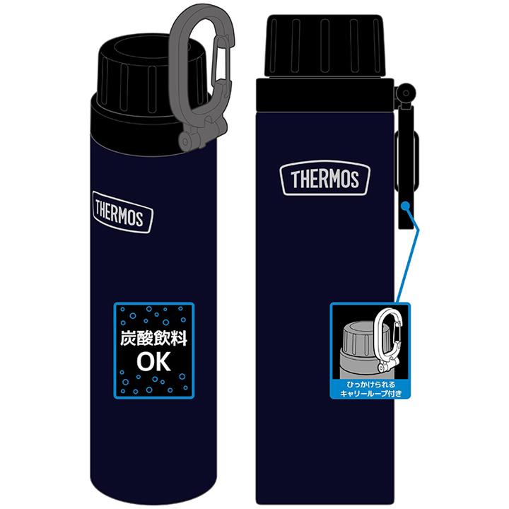 THERMOS サーモス RBAA-500 クリアステンレス(CS) 保冷炭酸飲料ボトル 500ml 炭酸 保冷 魔法瓶 水筒 0.5L ...