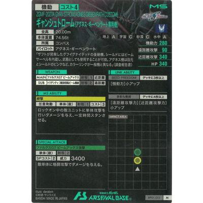 BANDAI アーセナルベース BP01-013 ギャンシュトローム(アグネス・ギーベンラート専用機) M : フルアヘッド - 通販 - Yahoo!ショッピング