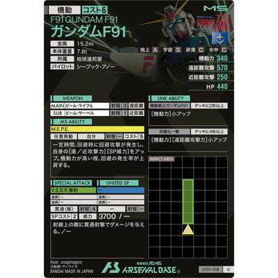 BANDAI アーセナルベース UT01-018 ガンダムF91 U : フルアヘッド - 通販 - Yahoo!ショッピング