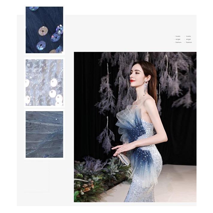 ロングドレス ピアノ 発表会 演奏会 カラードレス 結婚式 マーメイド