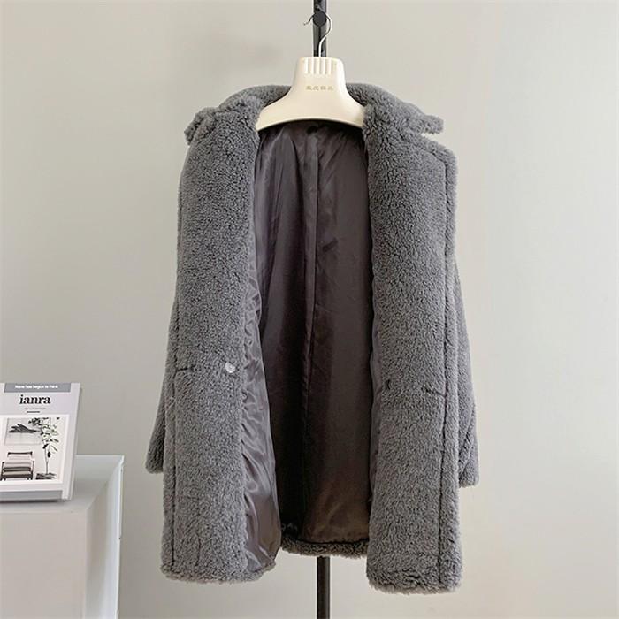 テディベアコート レディース アウター ウールコート ショート丈 ボア