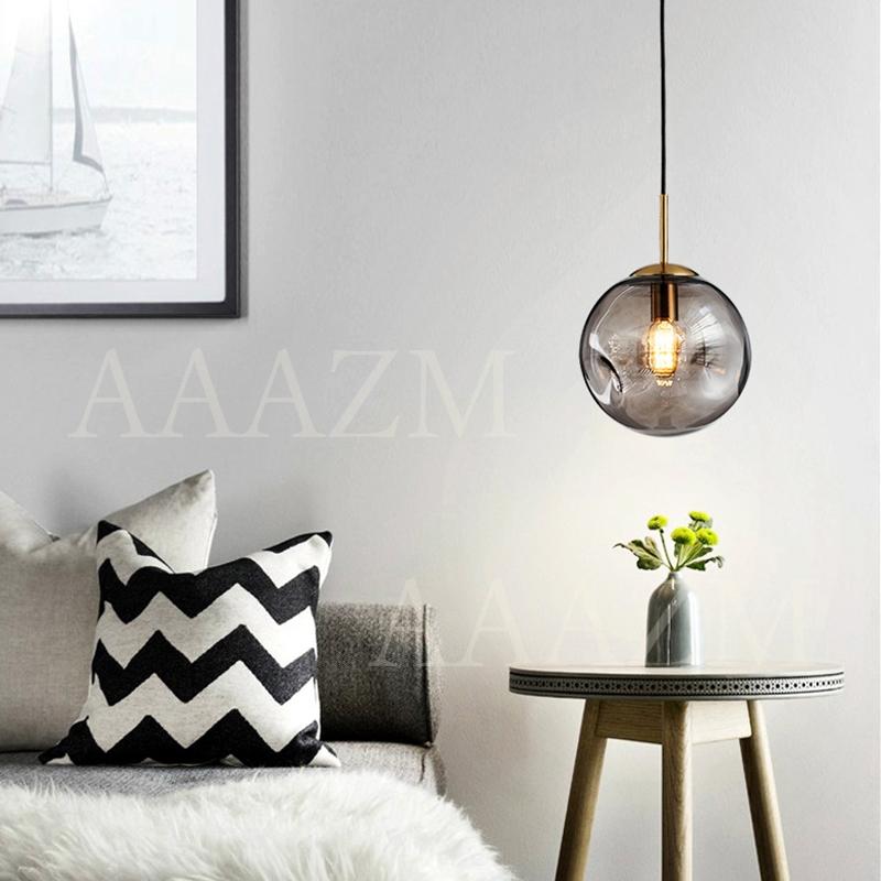 AAAZM ペンダントライト ガラス 北欧 ボール 丸型 おしゃれ LED電球 直付け 和風和室 天井照明器具 ダイニング キッチン リビング 寝室部屋 玄関 吊下げランプ : AAAZM照明 ...