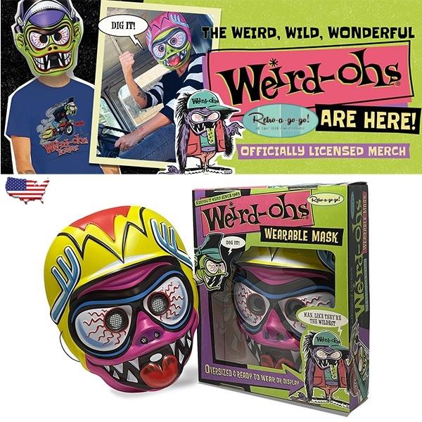 お面 仮面 ウイアード・ オーのウォールデコ マスク Weird-ohs WEARABLE MASK DAVEY ピンク ハロウィン 仮装 ...