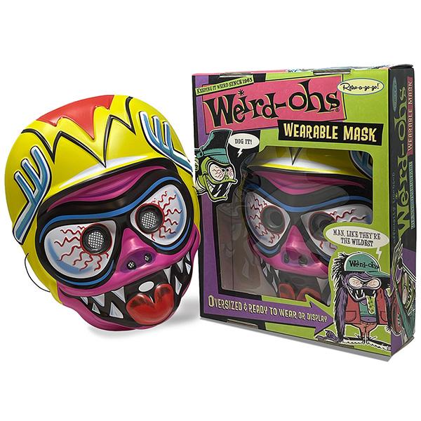 お面 仮面 ウイアード・ オーのウォールデコ マスク Weird-ohs WEARABLE MASK DAVEY ピンク ハロウィン 仮装 ...