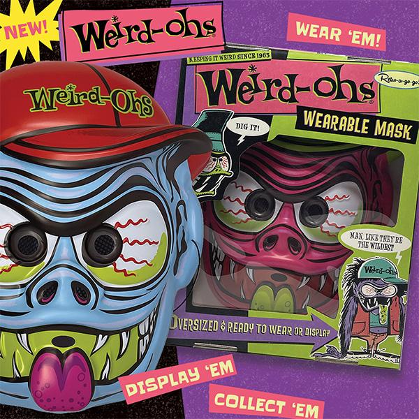 お面 仮面 ウイアード・ オーのウォールデコ マスク Weird-ohs WEARABLE MASK DAVEY ピンク ハロウィン 仮装 ...