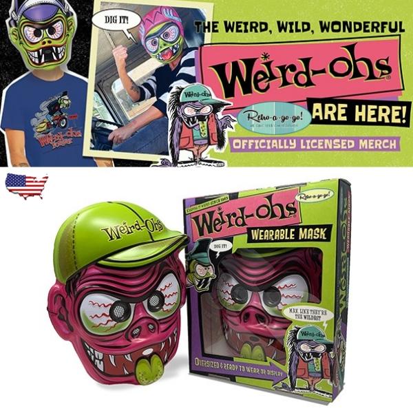 お面 仮面 ウイアード・ オーのウォールデコ マスク Weird-ohs WEARABLE MASK WADE RAGIN' RED ピンク ...
