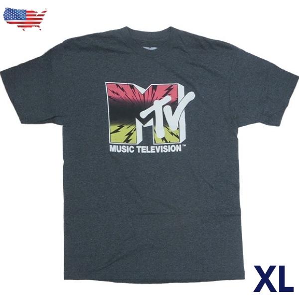 Tシャツ MTV Electric Logo ミュージック メンズ 半袖 アメカジ アメリカン XL サイズ グレー ゆったり 大きい レディース 20代 30代 40代 50代 ...