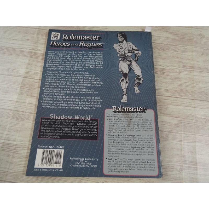 ロールマスター 第2版 Rolemaster ＃1420 Heroes and Rogues Iron Crown Enterprises ...