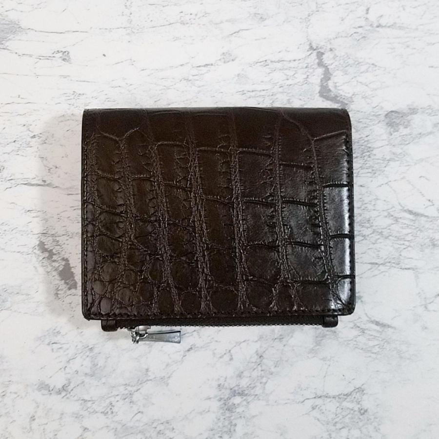 財布[クロコダイル 二つ折り財布(ブラウン) ワニ革・新品・本物 財布[クロコダイル 二つ折り財布(ブラウン) ワニ革・新品・本物