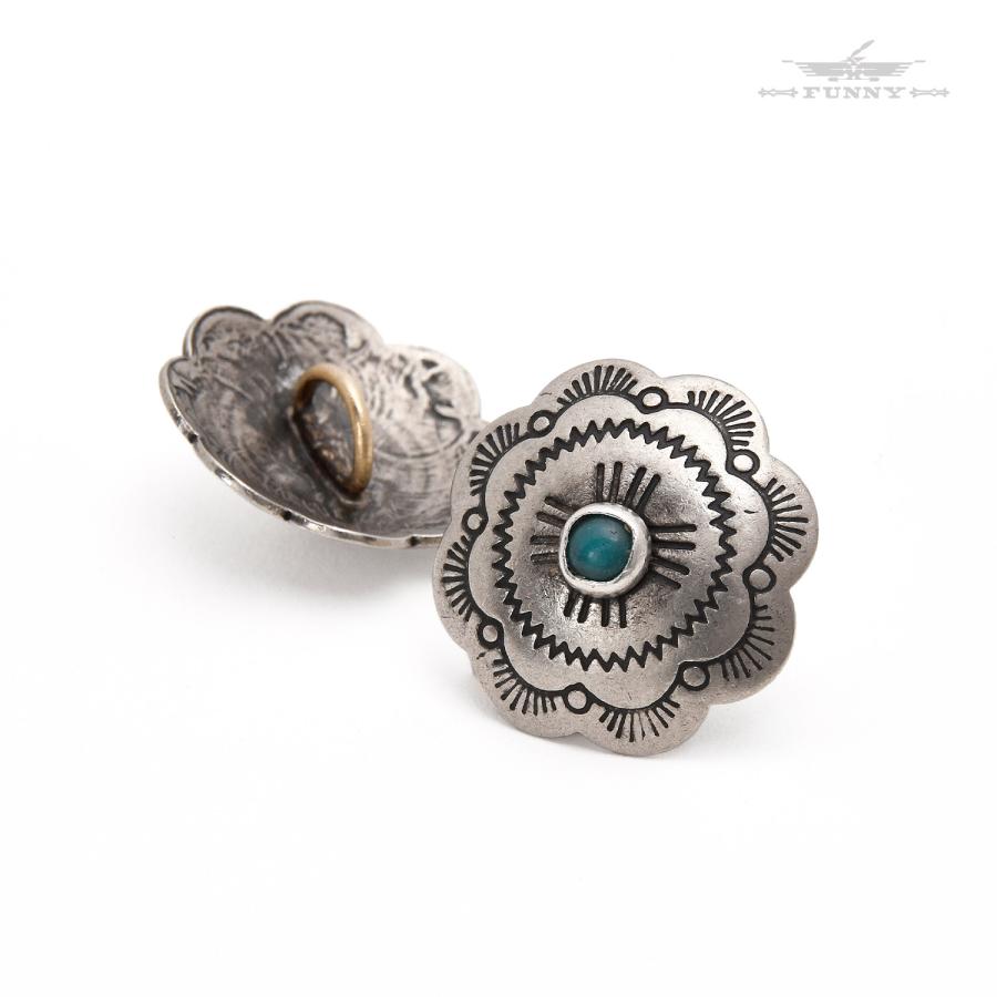 FUNNY公式ストア Blackhawk Trading Co. ターコイズ付き フラワー型 コンチョ IB-S 《ループタイプ》 24mm スタンプワーク : FUNNY公式ストア ...