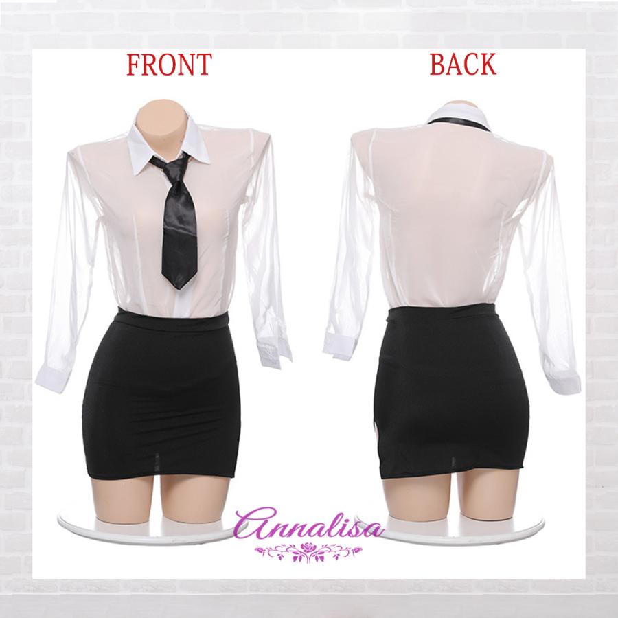 OL 女教師 大きいサイズ 秘書 コスプレ 教師 先生 オフィスレディー 男ウケ ネクタイ ブラウス 透け L LL XL ぽっちゃり 制服 セクシー 過激 : Annalisa - 通販 ...