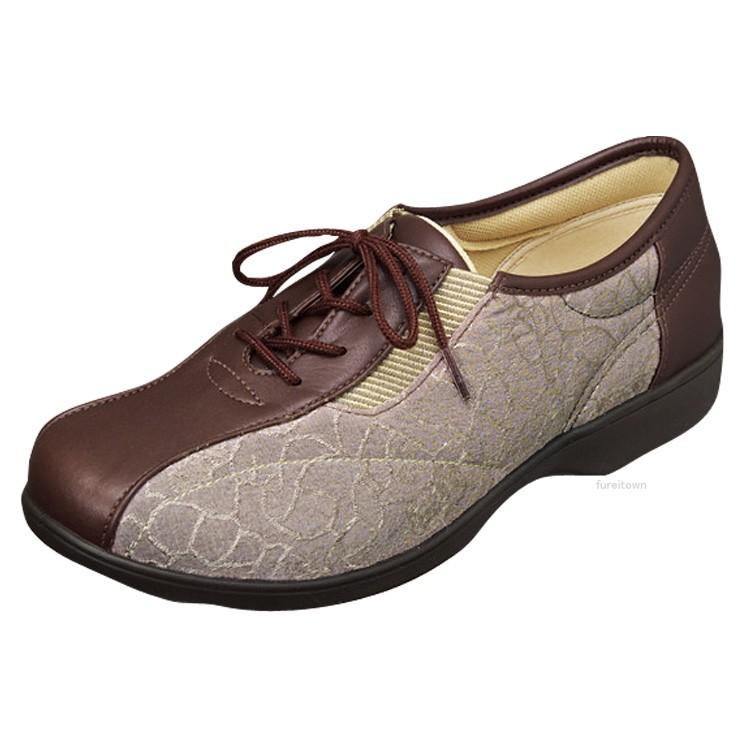 MoonStar W0668 ムーンスター らくらくL007 ブラウン 3E 婦人 両足販売 22.0〜25.0cm 外出用 旅行シニア女性歩きやすいひも付きサイドゴムタイプオシャレ超軽量 母 ...
