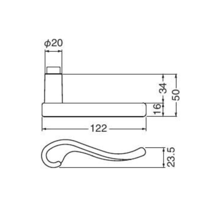 レバーハンドル空錠タイプ ブラック 黒（商品コード：m-057）オプション金物品 : Order door shop Yahoo!店 - 通販 - Yahoo!ショッピング