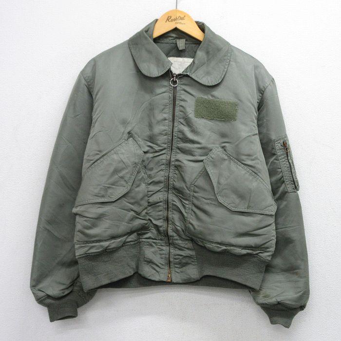 XL/古着 アビレックス アヴィレックス 長袖 ミリタリー ジャケット メンズ 80s CW-65/P 濃緑 グリーン 25oct03 中古 ...