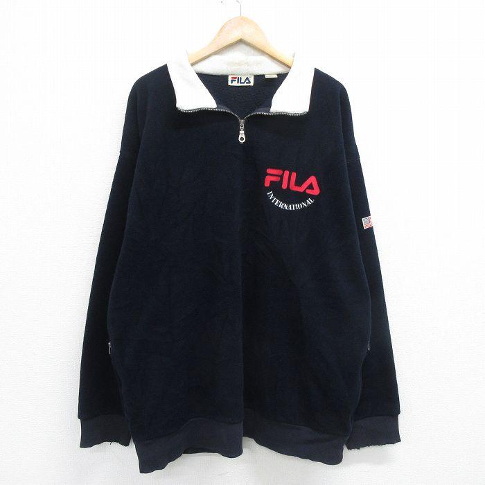 FILA XL/古着 フィラ 長袖 ハーフジップ フリース ジャケット メンズ 90s ビッグロゴ イタリア 刺繍 大きいサイズ ロング丈 : 古着屋RushOut - 通販 - Yahoo ...