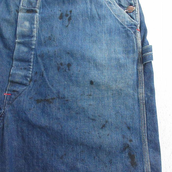 W43/古着 ビッグマック BIG MAC ビンテージ オーバーオール メンズ 60s 大きいサイズ 紺 ネイビー デニム spe 25jun09 中古 ボトムス : 古着屋RushOut ...