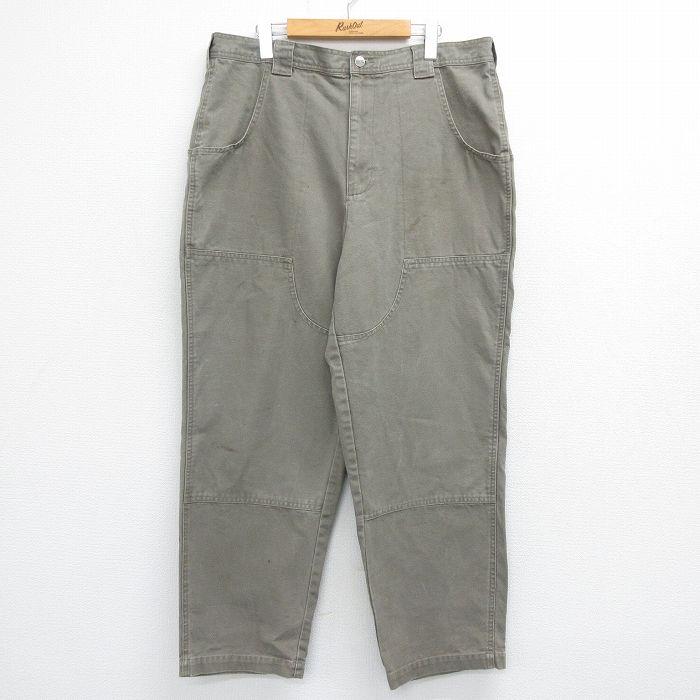 L.L.Bean W38/古着 エルエルビーン LLBEAN パンツ メンズ 90s ダック地 ダブルニー コットン グレー系 23aug07 中古 ボトムス ロング : 古着屋RushOut ...