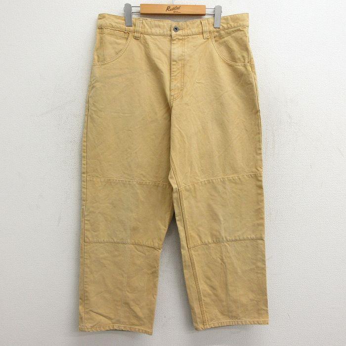 L.L.Bean W38/古着 エルエルビーン LLBEAN パンツ メンズ 00s ダブルニー ダック地 コットン ベージュ系 カーキ 23sep16 中古 ボトムス ロング : 古着屋 ...