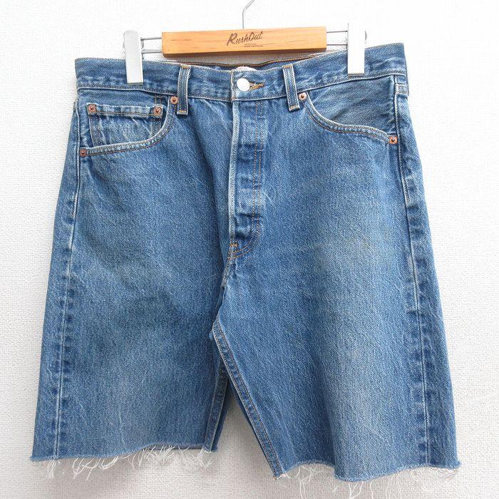 Levi's W32/古着 リーバイス Levis 501 ショート パンツ ショーツ メンズ コットン 紺 ネイビー デニム spe 25may26 中古 ボトムス 短パン ショー : 古着 ...