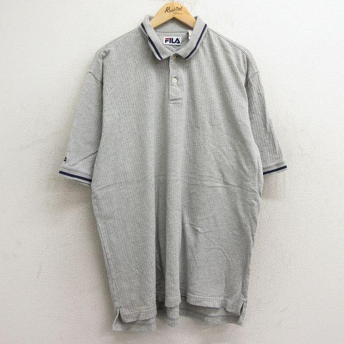 FILA XL/古着 フィラ 半袖 ブランド ポロ シャツ メンズ 大きいサイズ コットン グレー 24jul05 中古 トップス : 古着屋RushOut - 通販 - Yahoo!ショッピング