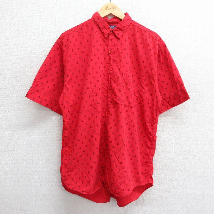 GAP L/古着 ギャップ 半袖 シャツ メンズ 90s イカリ 総柄 コットン 赤他 レッド 24jun12 中古 トップス : 古着屋RushOut - 通販 - Yahoo!ショッピング