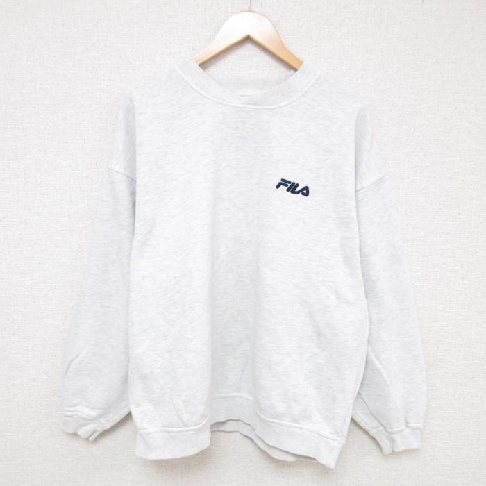 FILA XL/古着 フィラ 長袖 ブランド スウェット メンズ 90s ワンポイントロゴ 大きいサイズ クルーネック 薄グレー 霜降り 2 : 古着屋RushOut - 通販 - Yahoo ...