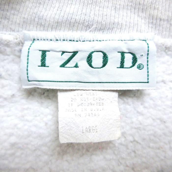 XL/古着 IZOD 長袖 スウェット メンズ 90s ワンポイントロゴ クルーネック 薄グレー 霜降り 24jan17 中古 スエット トレーナ : 古着屋RushOut - 通販 ...
