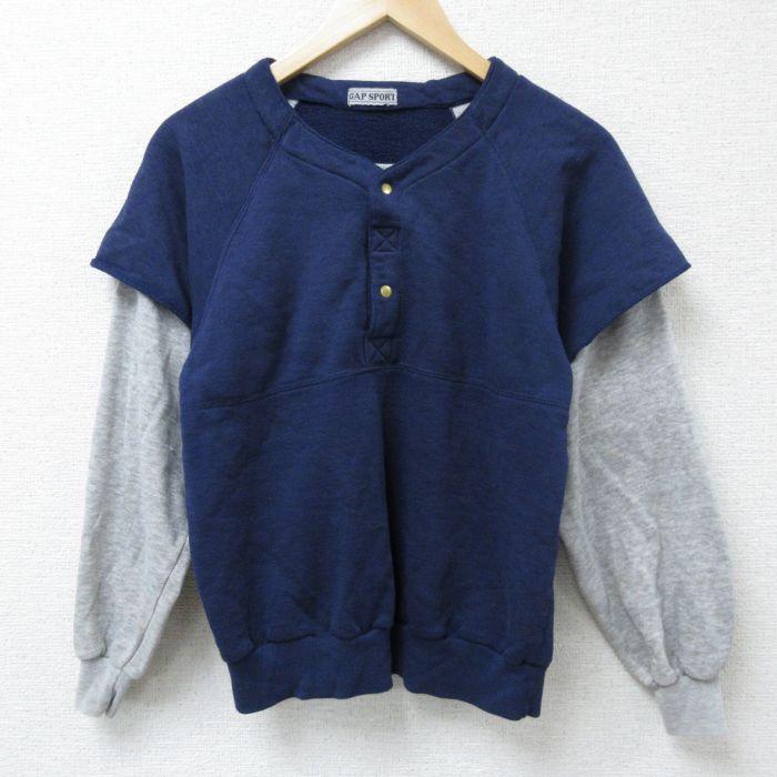 GAP M/古着 ギャップ スポーツ 長袖 スウェット メンズ 90s 無地 ラグラン ヘンリーネック 紺他 ネイビー 霜降り 25may14 中古 スエット ト : 古着屋RushOut ...
