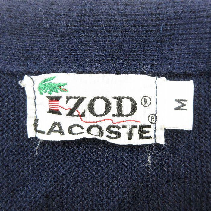 LACOSTE L/古着 IZOD ラコステ 長袖 ニット カーディガン メンズ 80s Vネック 紺 ネイビー spe 23jan17 中古 トップス : 古着屋RushOut - 通販 ...