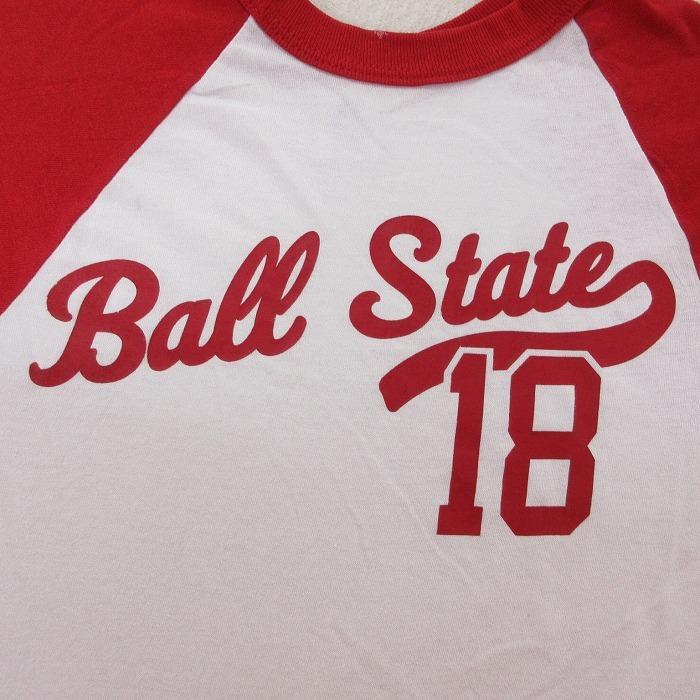 S/古着 7分袖 ビンテージ Tシャツ 00s ラッセル Ball 18 S/古着 7分袖 ビンテージ Tシャツ 00s ラッセル Ball 18