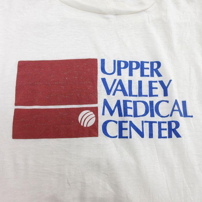M/古着 半袖 ビンテージ Tシャツ メンズ 80s UPPER VALLEY MEDICAL CENTER クルーネック 白 ホワイト ...